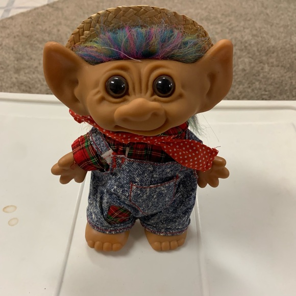 Toys | Vintage Troll Doll With Denim Overalls | Poshmark